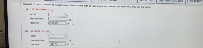 Solved Convert to octal, Convert to hexadecimal. Then | Chegg.com