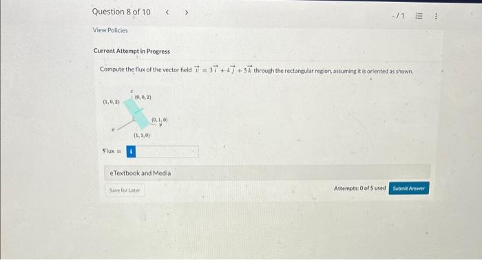 Compute the flux of the vector field v=3i+4j+5k | Chegg.com