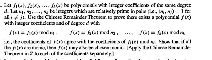 Solved Let f1(x),f2(x),dots,fk(x) ﻿be polynomials with | Chegg.com