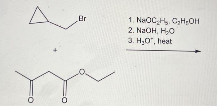 Solved 1. NaOC2H5,C2H5OH 2. NaOH,H2O 3. H3O+, heat | Chegg.com