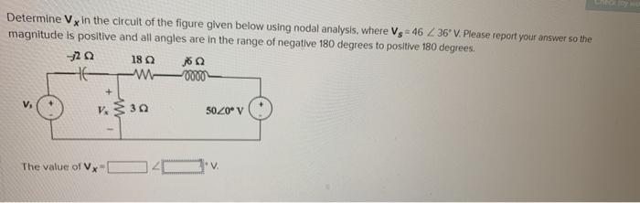 Solved Determine Vx in the circuit of the figure given below | Chegg.com