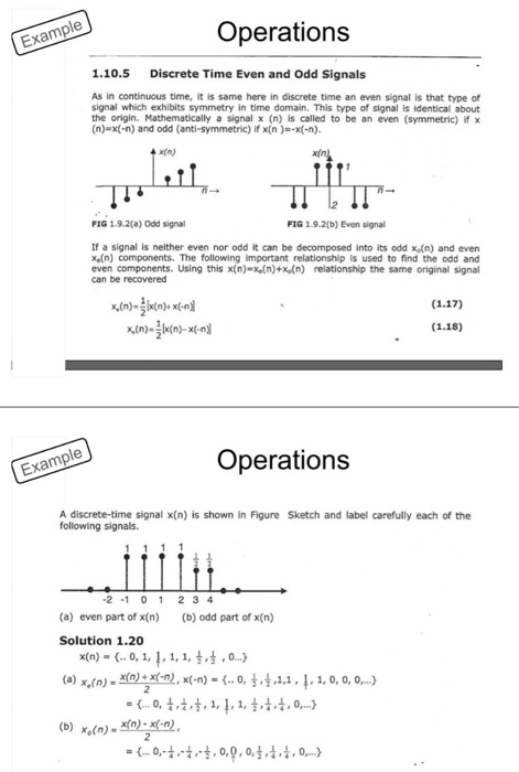 Solved Example Operations ор 1.10.5 Discrete Time Even and | Chegg.com