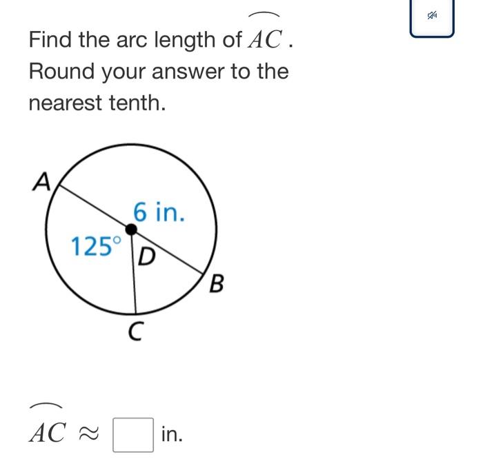 Solved Find the arc length of AC. Round your answer to the | Chegg.com
