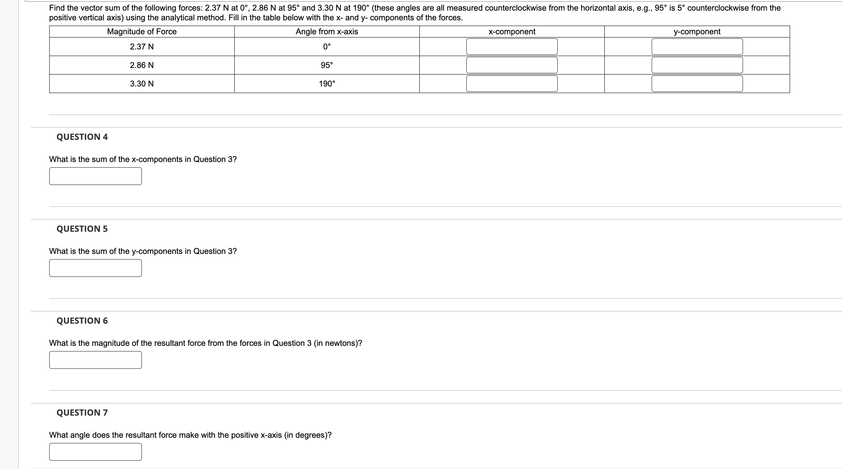 Solved positive vertical axis) ﻿using the analytical method. | Chegg.com