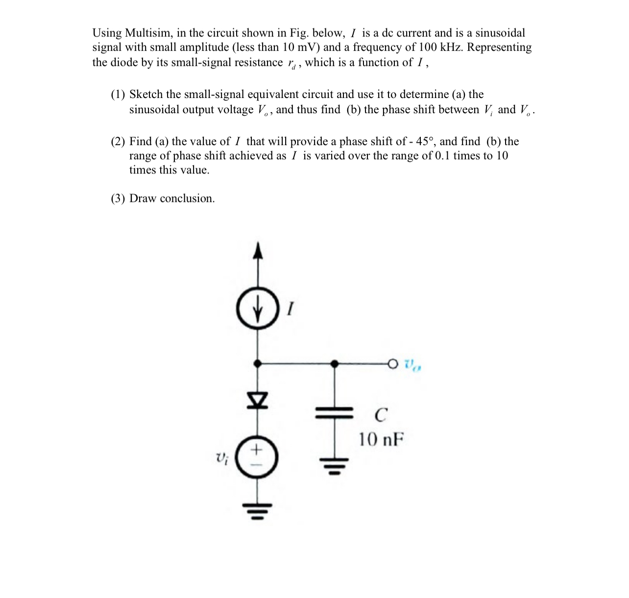 Using Multisim, in the circuit shown in Fig. below, I | Chegg.com