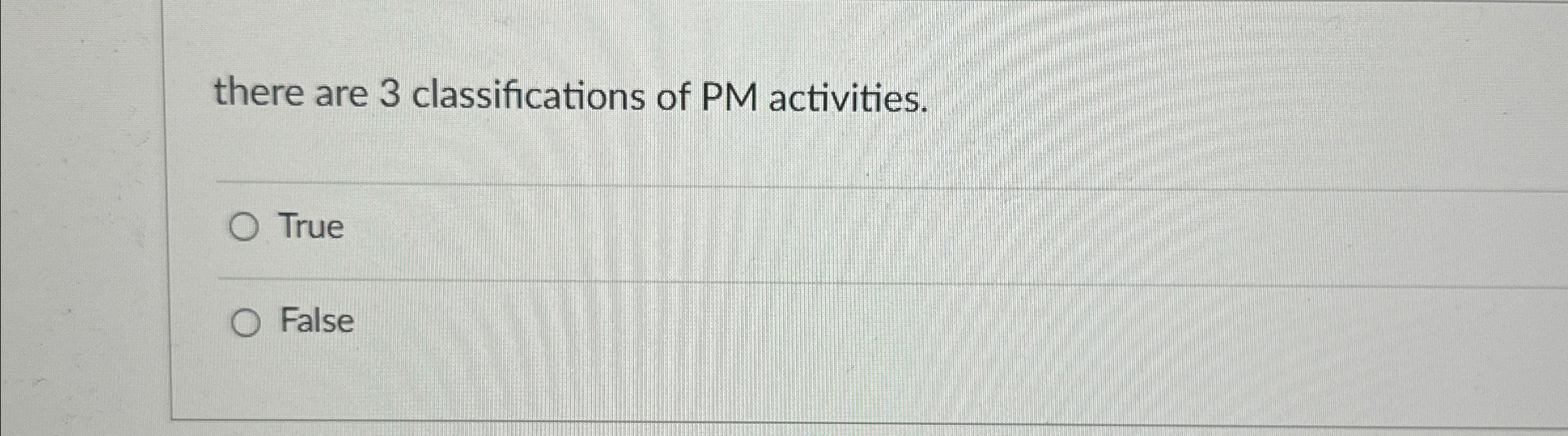 Solved there are 3 ﻿classifications of PM | Chegg.com