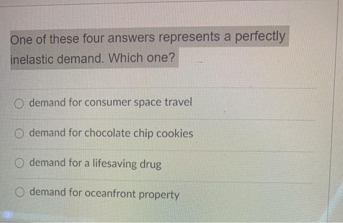 Solved One of these four answers represents a perfectly | Chegg.com