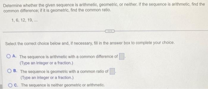 Solved Determine whether the given sequence is arithmetic, | Chegg.com