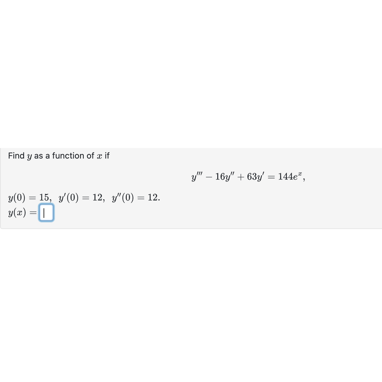 Solved Find y ﻿as a function of x | Chegg.com