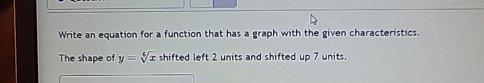 Solved Write an equation for a function that has a graph | Chegg.com