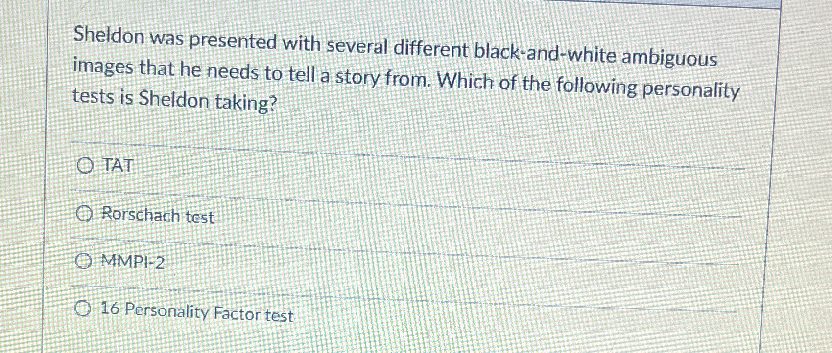 Solved Sheldon was presented with several different | Chegg.com