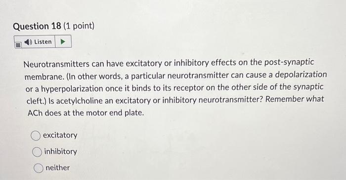 Solved Post-synaptic potentials are local potentials | Chegg.com