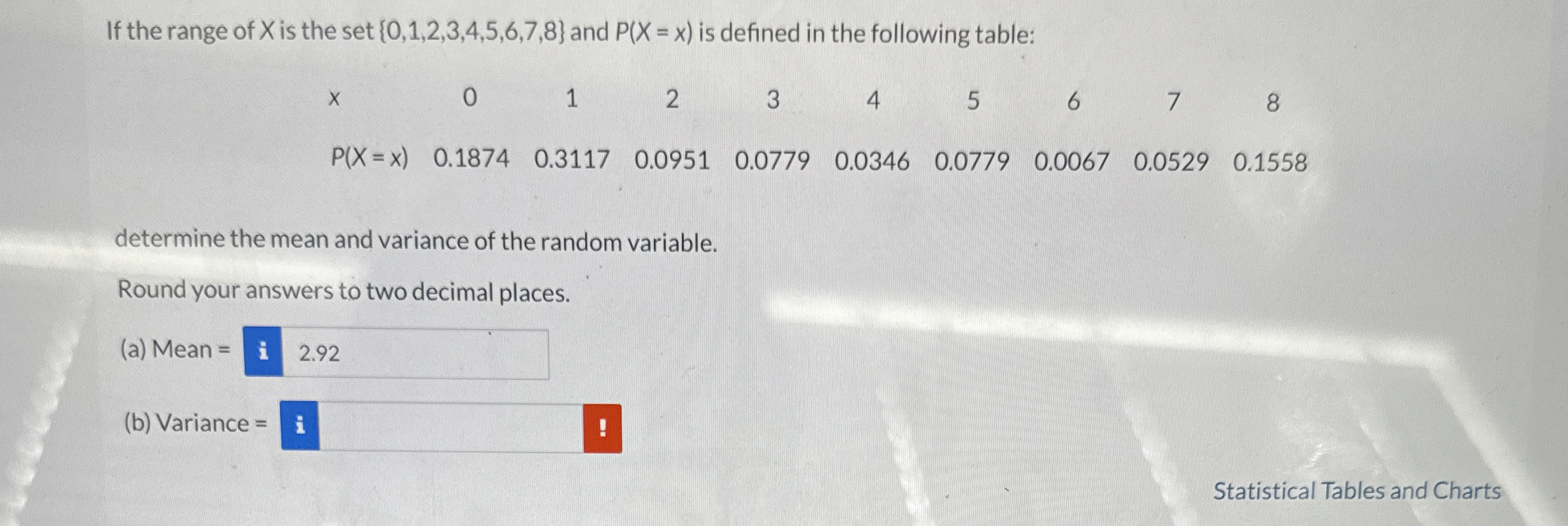 Solved If the range of x ﻿is the set {0,1,2,3,4,5,6,7,8} | Chegg.com