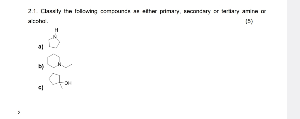 Solved 2.1. ﻿Classify the following compounds as either | Chegg.com