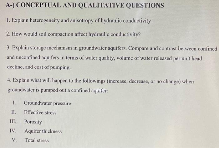 Solved A-) CONCEPTUAL AND QUALITATIVE QUESTIONS 1. Explain | Chegg.com