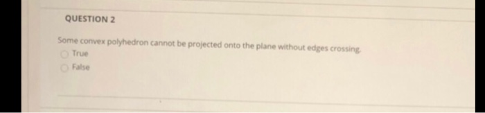 Solved QUESTION 2 Some convex polyhedron cannot be projected | Chegg.com
