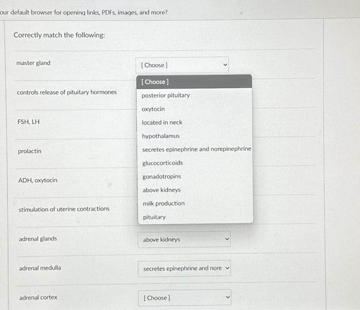 Solved our default browser for opening links, PDFs, images, | Chegg.com