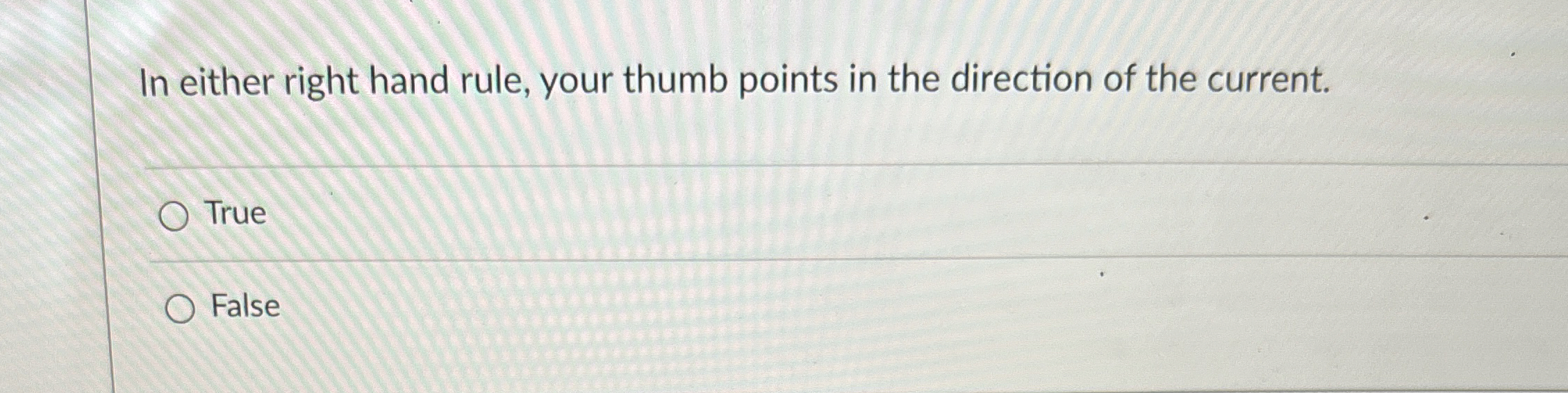 Solved In either right hand rule, your thumb points in the | Chegg.com