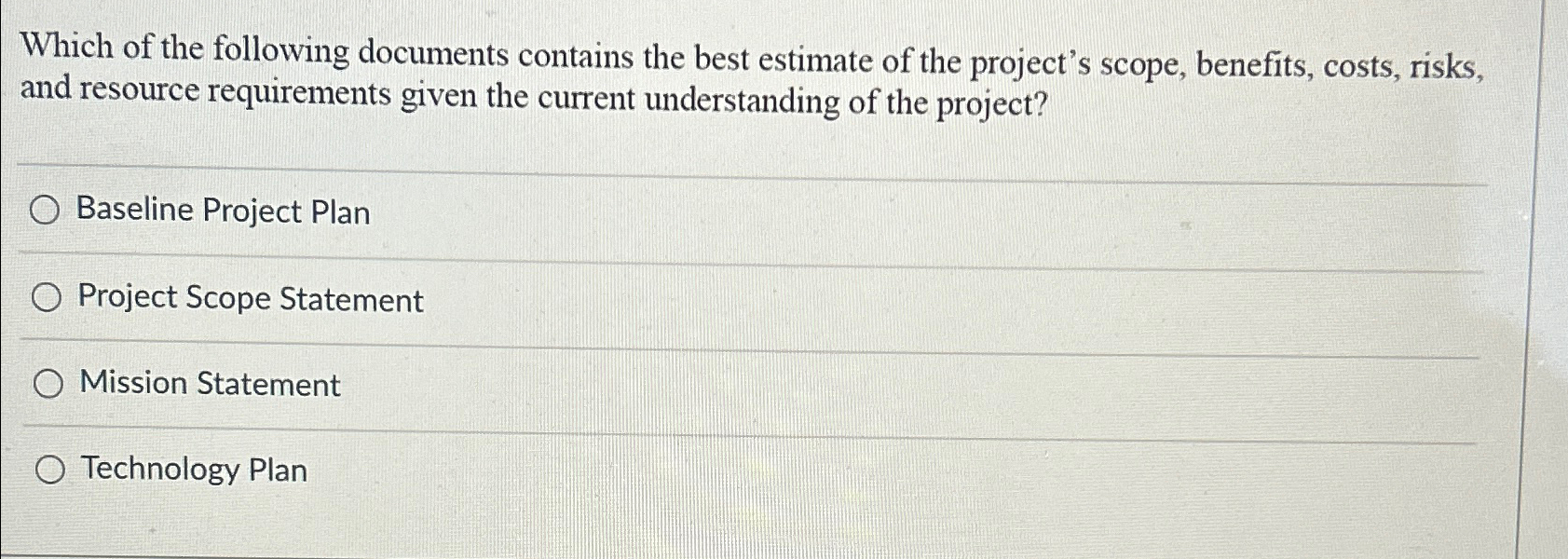 Solved Which of the following documents contains the best | Chegg.com