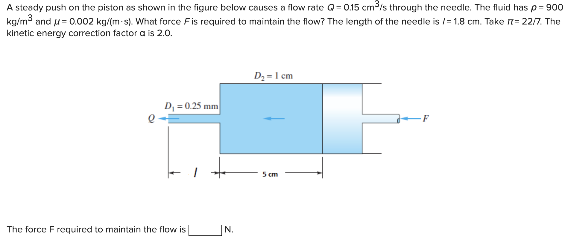 Solved A steady push on ﻿the piston as ﻿shown in ﻿the figure | Chegg.com
