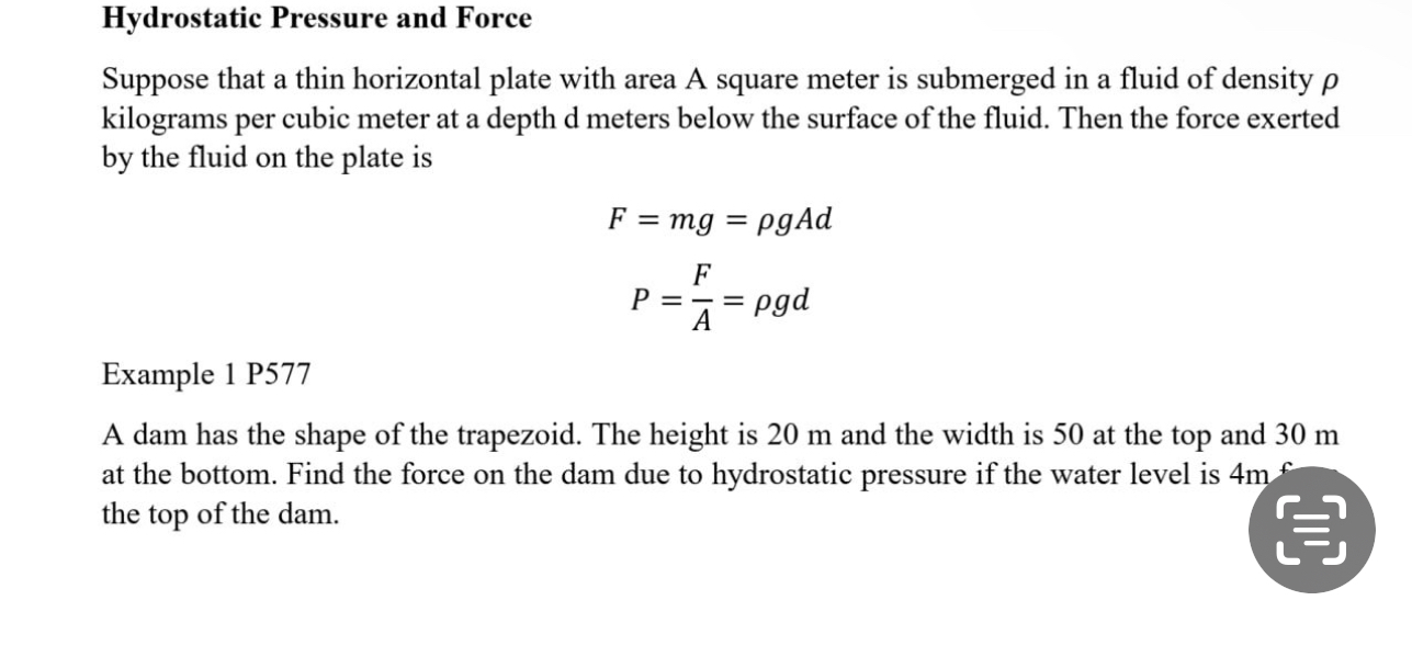 Solved Hydrostatic Pressure and ForceSuppose that a thin | Chegg.com