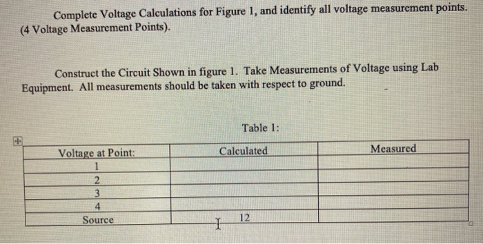Complete Voltage Calculations for Figure 1, and | Chegg.com