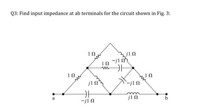 Solved Find input impedance at ab terminals for the circuit | Chegg.com