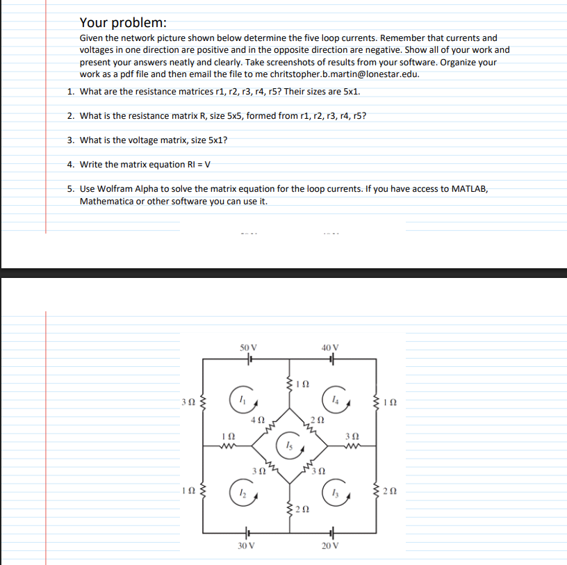 Solved Your problem:Given the network picture shown below | Chegg.com