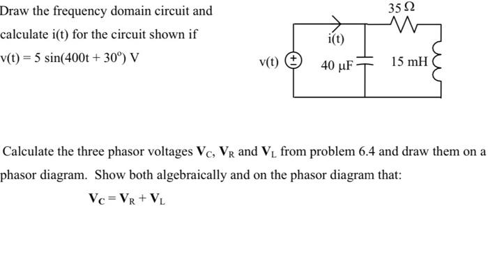 Solved Draw the frequency domain circuit and calculate i(t) | Chegg.com