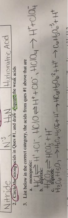Solved how does H3N dissociate? Hydronitric Acid. and yes, | Chegg.com