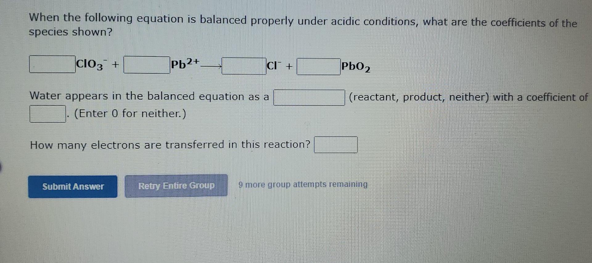 Solved When the following equation is balanced properly | Chegg.com