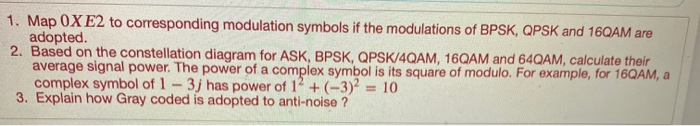 1. Map OX E2 to corresponding modulation symbols if | Chegg.com