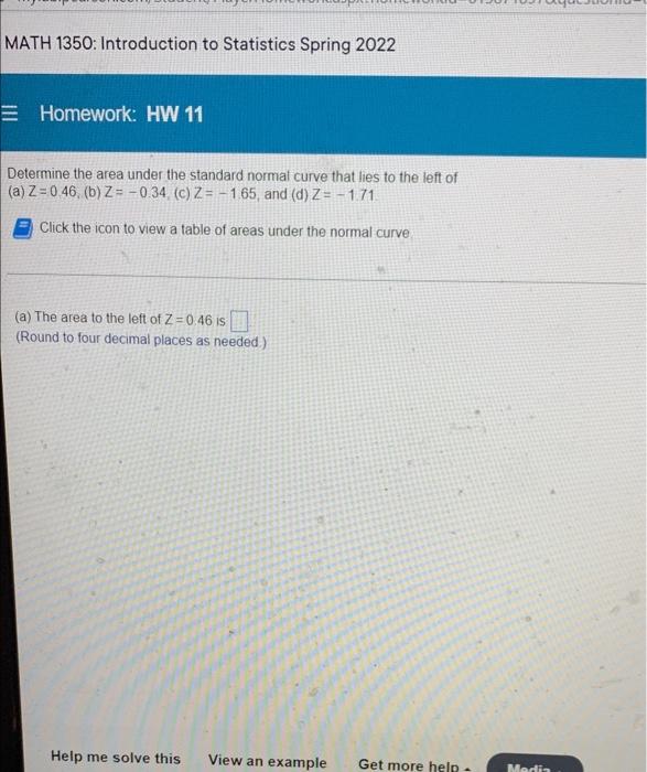 Solved MATH 1350: Introduction to Statistics Spring 2022 | Chegg.com
