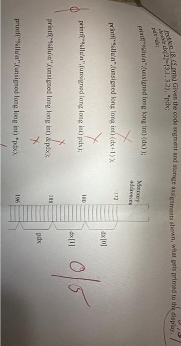 Solved problem 18. (5 pnts) Given the code segment and | Chegg.com