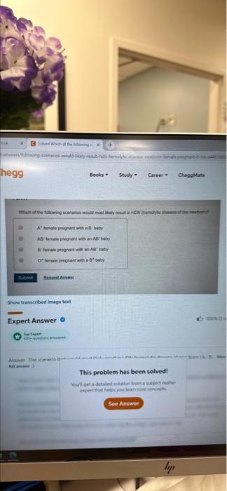Solved look C Solved Which of the following sc X + | Chegg.com