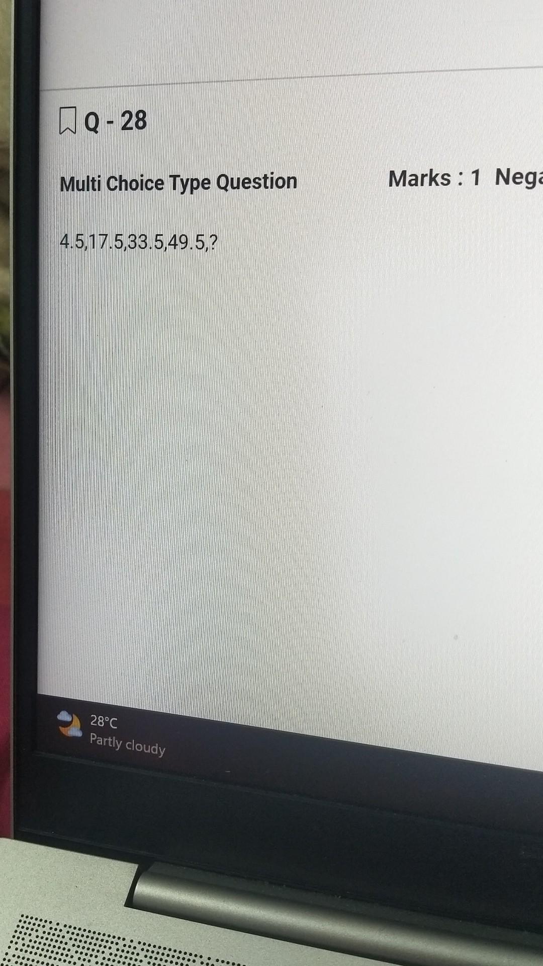 Solved Multi Choice Type Question 4.5,17.5,33.5,49.5,? | Chegg.com