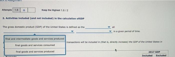 Solved 2. Activities included (and not included) in the | Chegg.com