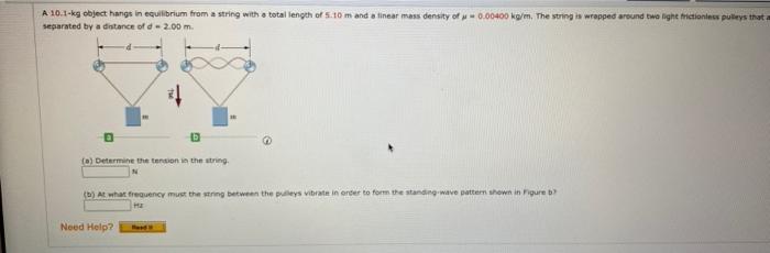Solved A . 10.1-kg object hangs in equilibrium from a string | Chegg.com