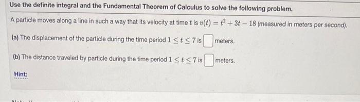 Solved Use the definite integral and the Fundamental Theorem | Chegg.com