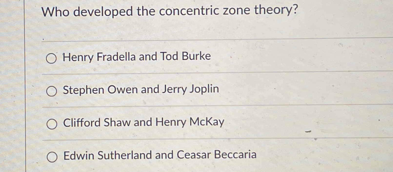 Solved Who developed the concentric zone theory?Henry | Chegg.com