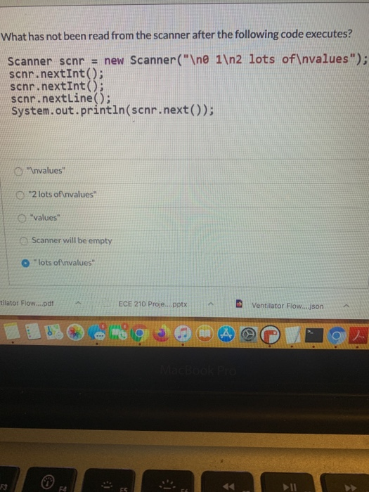 Solved What has not been read from the scanner after the | Chegg.com