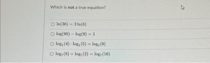 Solved Which is not a true equation? | Chegg.com