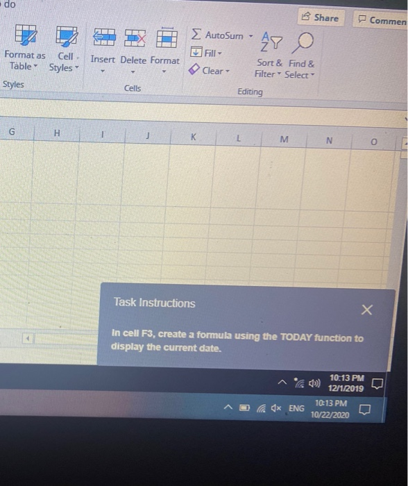 Solved do Share Commen Σ AutoSum Fill- Clear 2 O Format as | Chegg.com