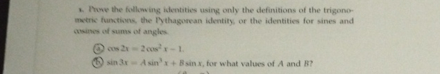 Solved Frow the follawing identities using only the | Chegg.com