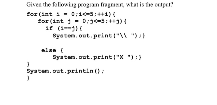 Solved Given the following program fragment, what is the | Chegg.com
