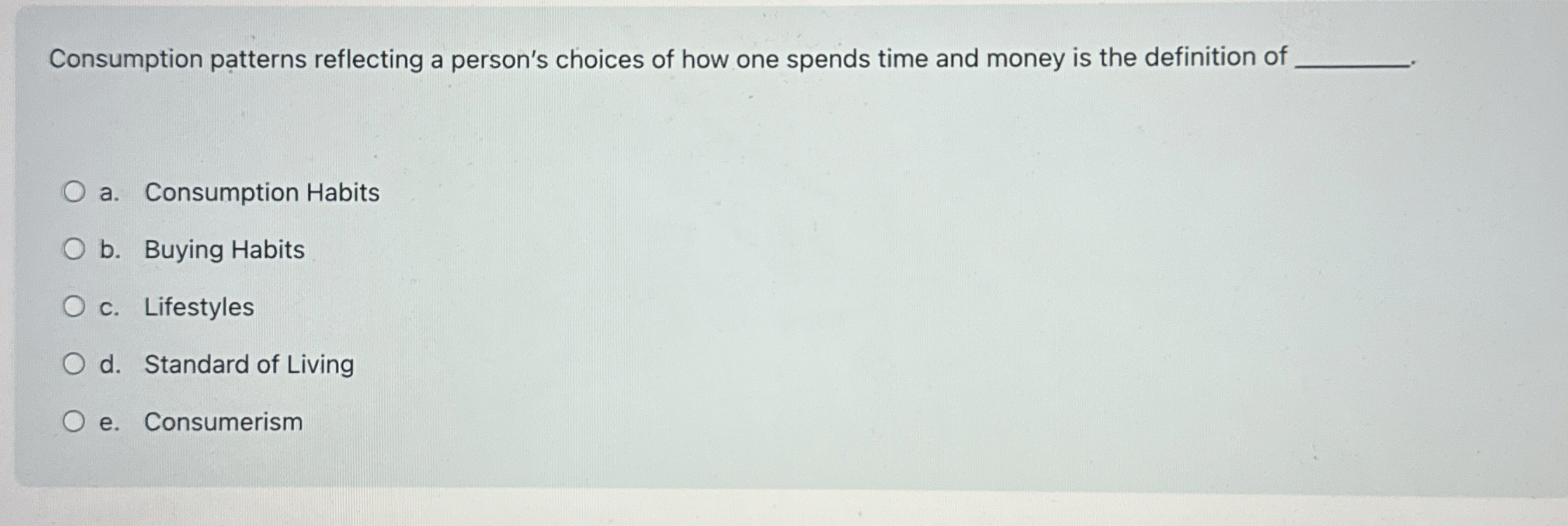 Solved Consumption patterns reflecting a person's choices of | Chegg.com