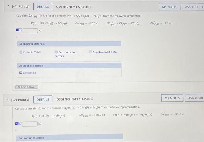 Solved ΔH298 (in k3) for the process P(s)+5/2Cl2(g)→PCl5(g) | Chegg.com