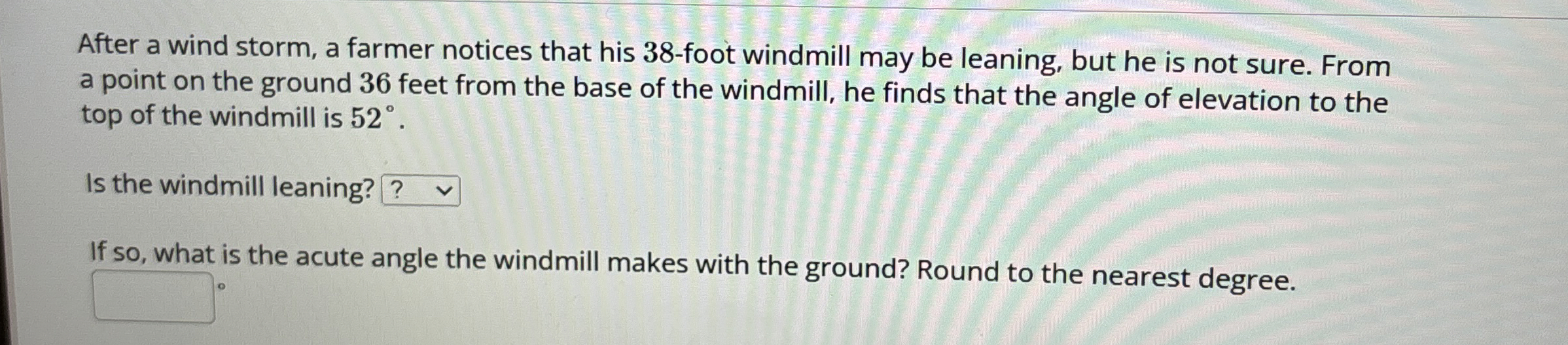 Solved After a wind storm, a farmer notices that his | Chegg.com