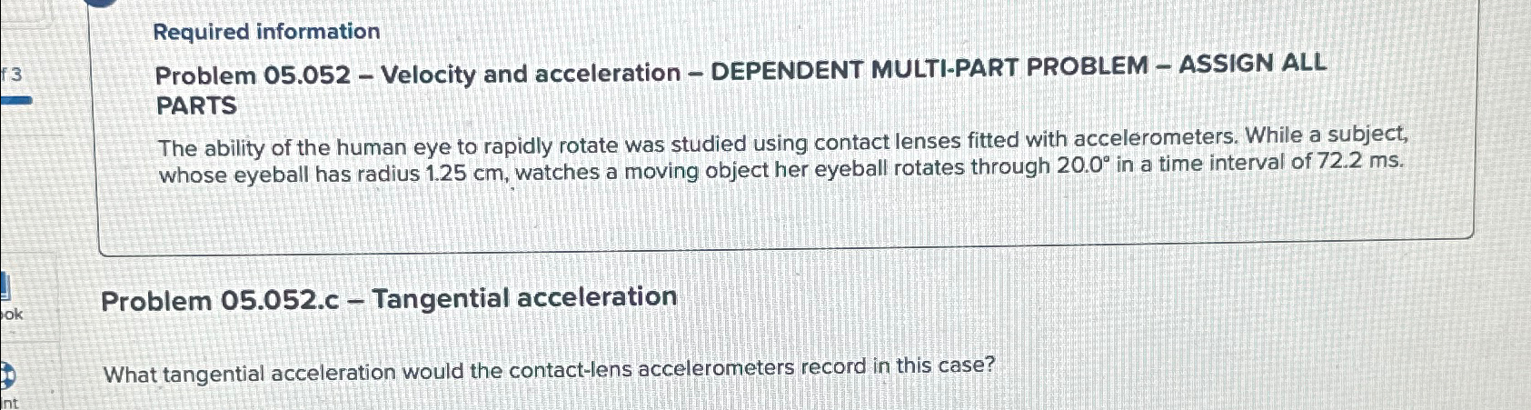 Solved Required informationProblem 05.052 - ﻿Velocity and | Chegg.com
