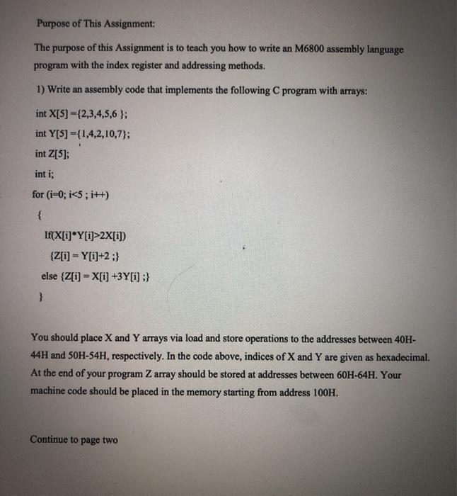 Solved Purpose of this Assignment: The purpose of this | Chegg.com